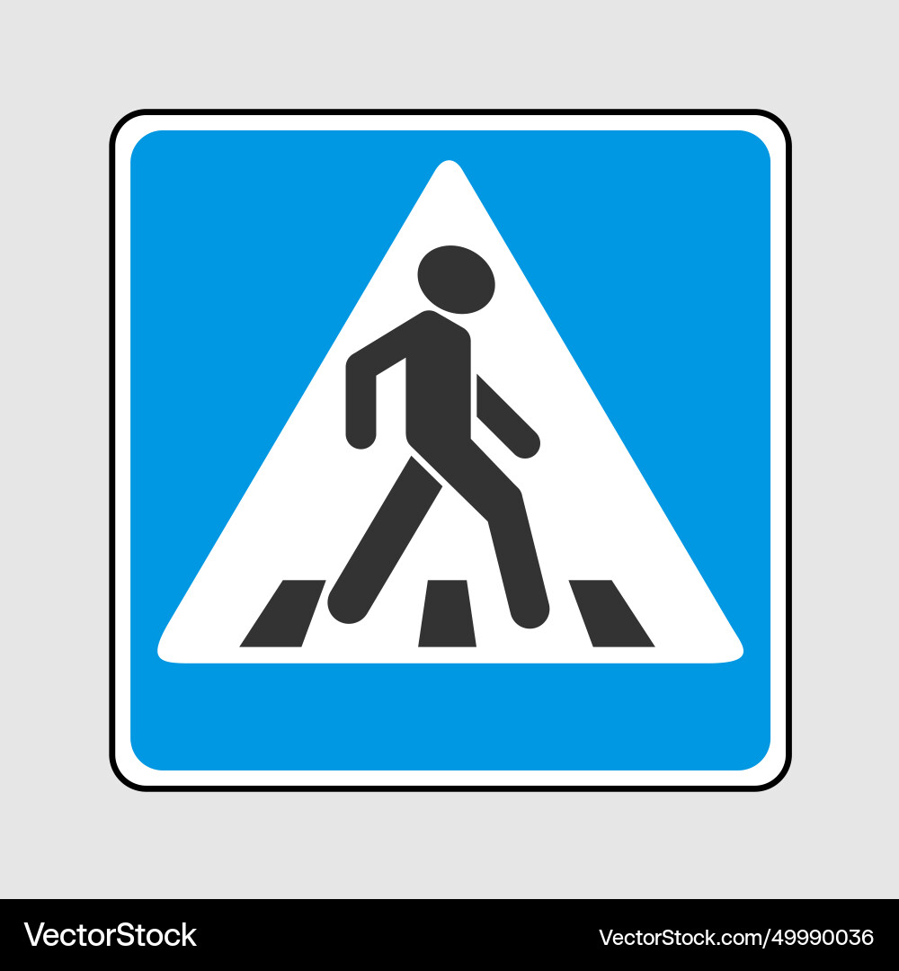 Pedestrian crossing traffic sign Royalty Free Vector Image