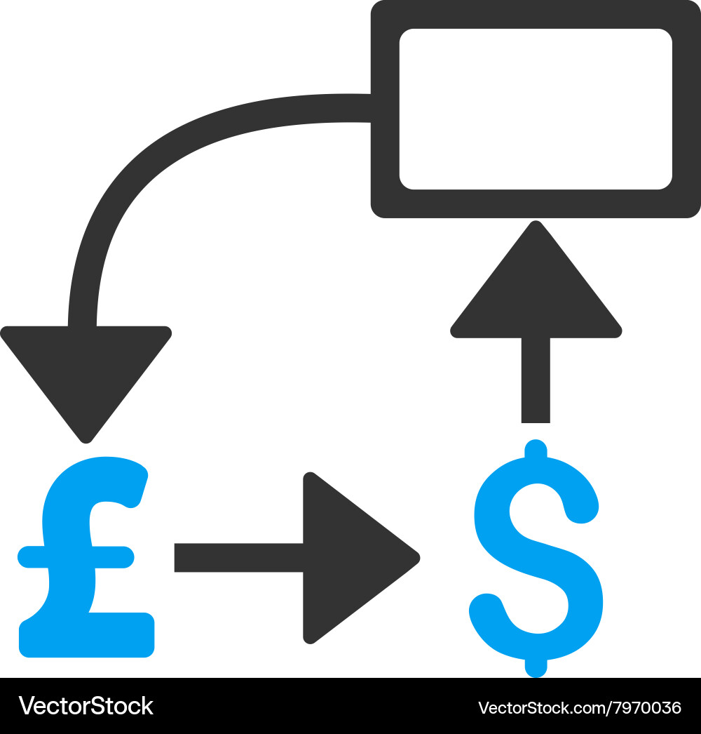 Pound dollar flow chart flat icon symbol Vector Image