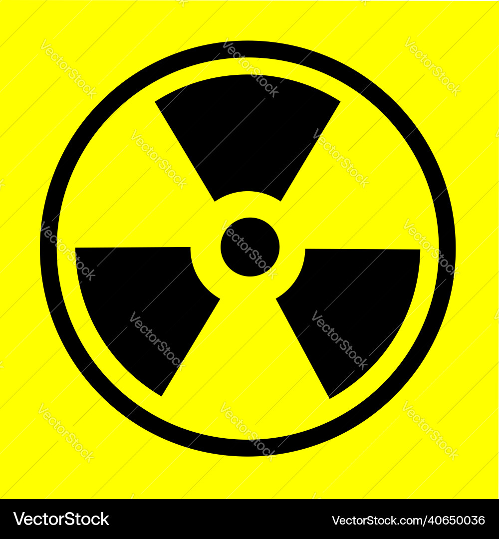 Radioactive yellow and black symbol Royalty Free Vector