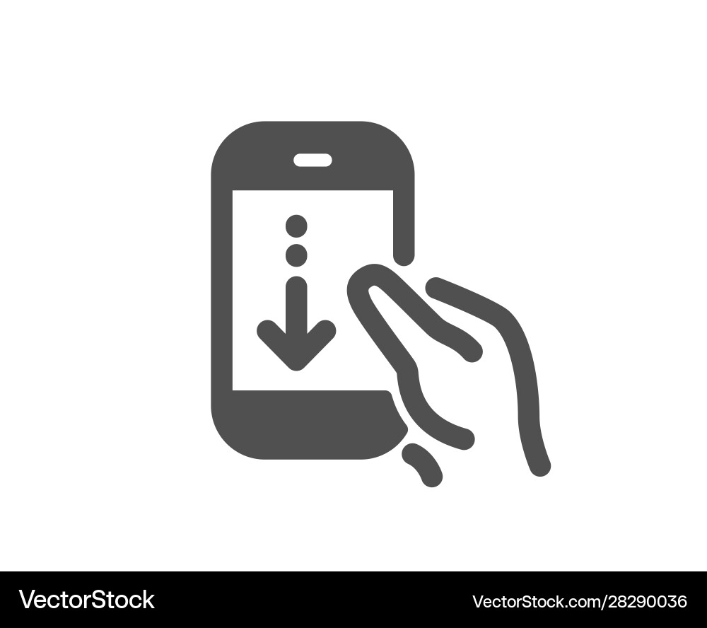 Scroll down phone icon scrolling screen sign Vector Image