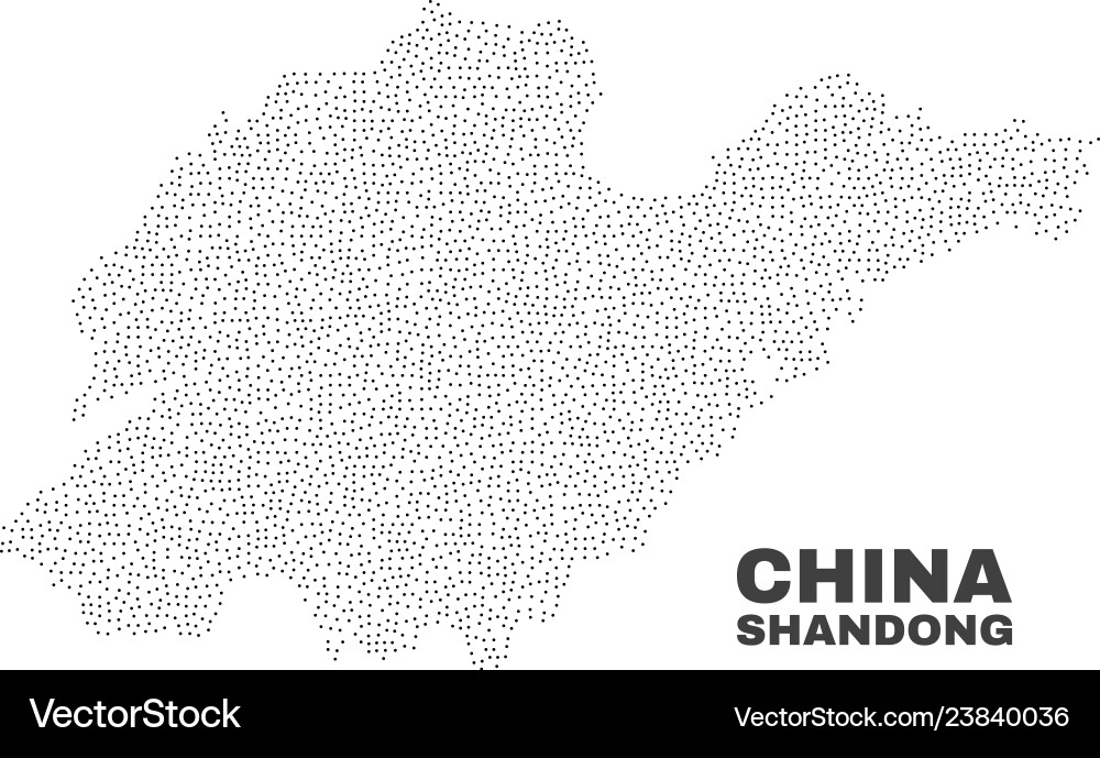 Shandong province map of points Royalty Free Vector Image