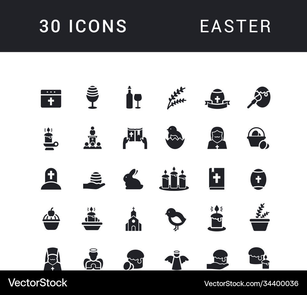 Simple icons easter Royalty Free Vector Image - VectorStock