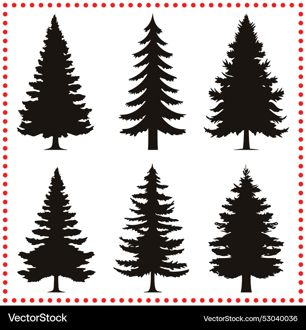 Simple pine tree silhouette for forest Royalty Free Vector
