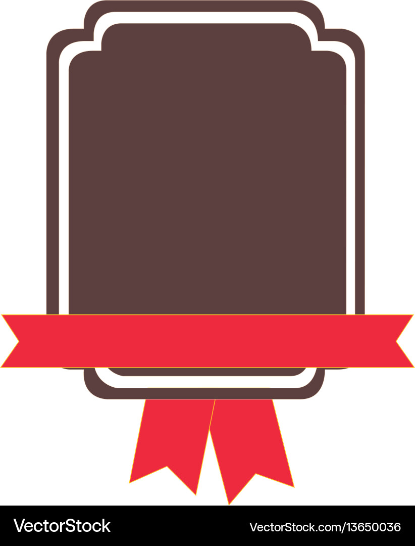 Square emblem with ribbon icon Royalty Free Vector Image