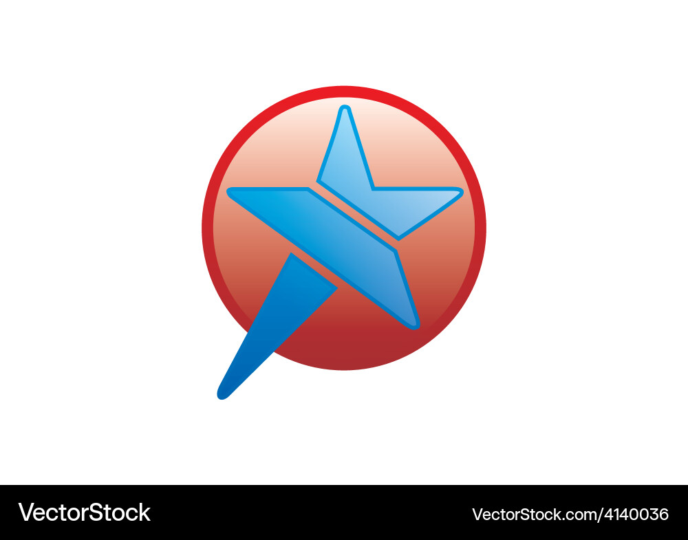 Star round symbol logo Royalty Free Vector Image