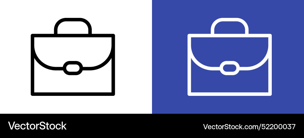 Briefcase icon logo sign set outline Royalty Free Vector