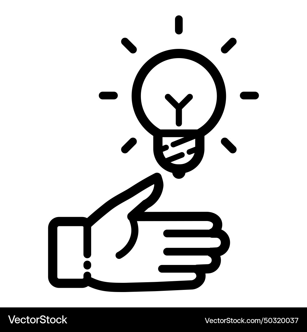 Bring idea flat icon isolated on white background Vector Image