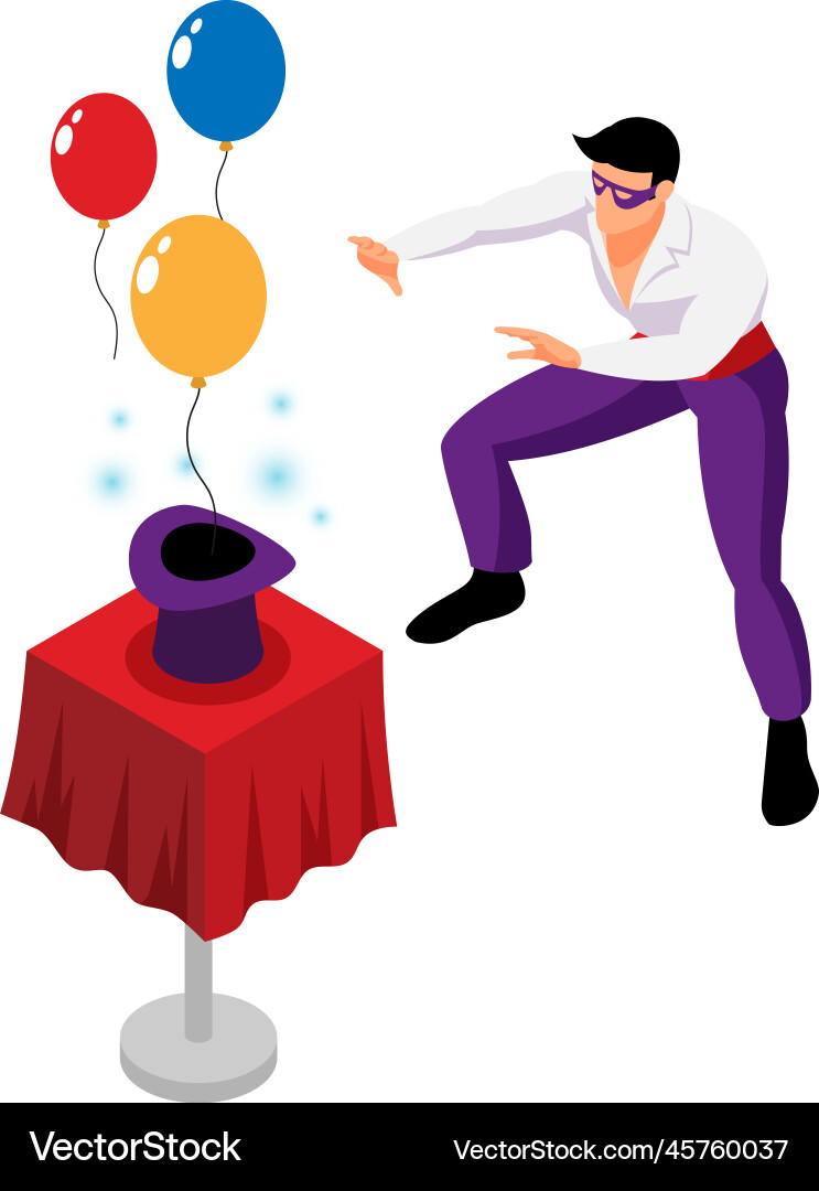 Circus hat trick composition Royalty Free Vector Image