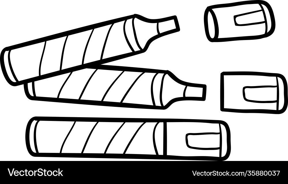 Coloring book set markers Royalty Free Vector Image