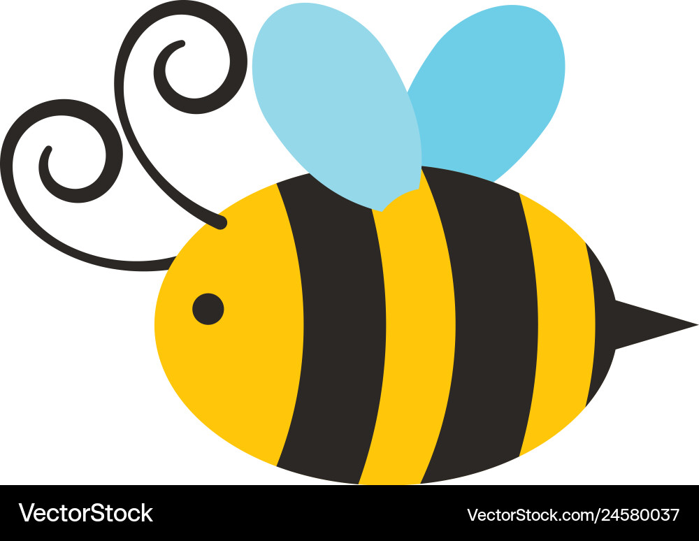 Cute bee flying icon Royalty Free Vector Image