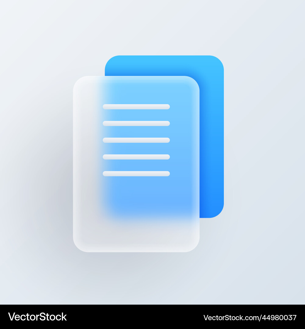 Documents and files modern glassmorphism icon Vector Image