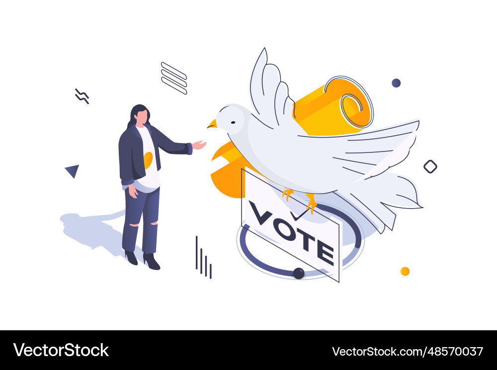 Election and voting concept in 3d isometric Vector Image