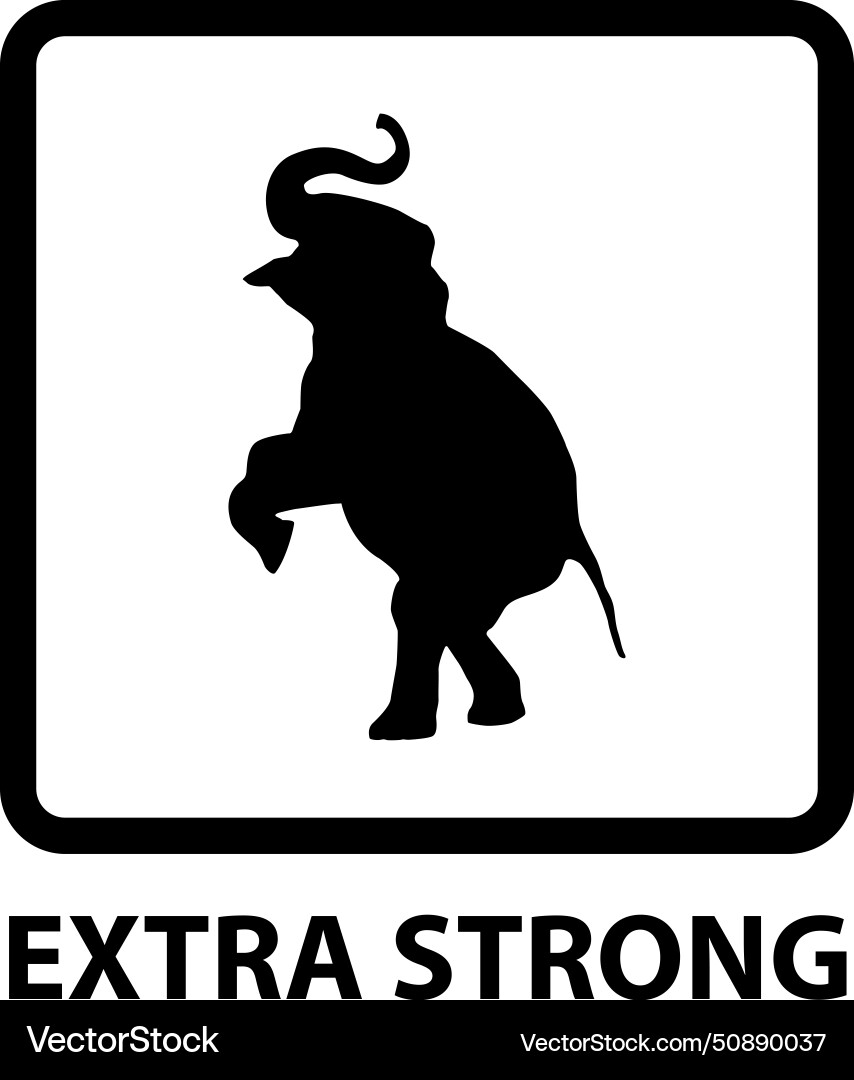 Extra strong sign elephant Royalty Free Vector Image