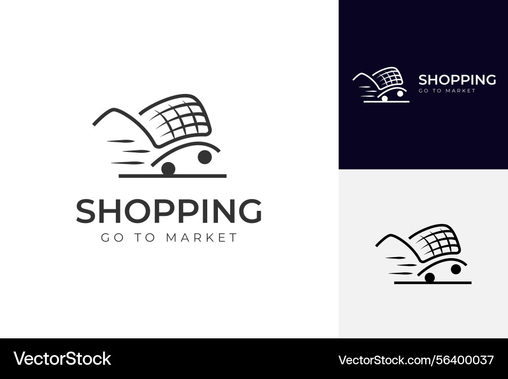 Fast shop logo icon design with fast shopping Vector Image