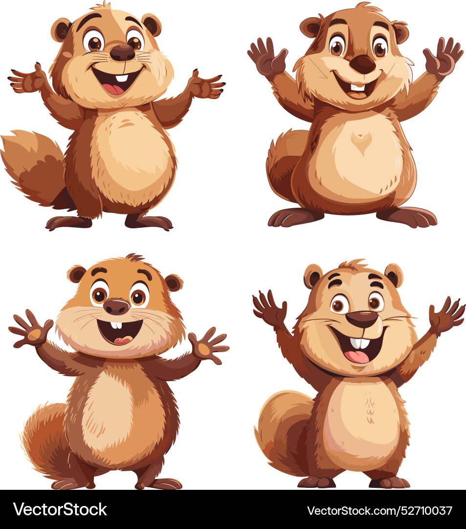 Forest groundhog cartoon Royalty Free Vector Image