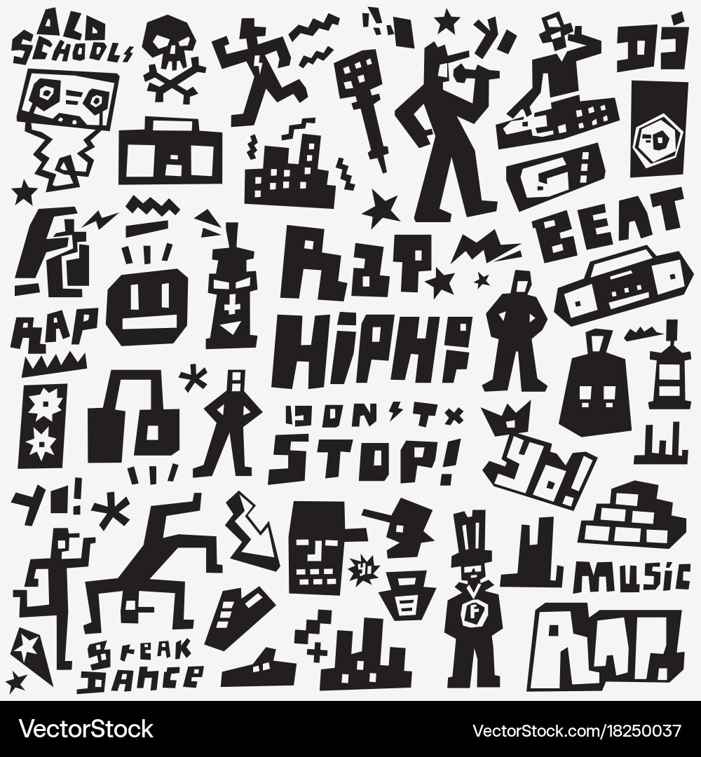 Graffiti rap doodles Royalty Free Vector Image
