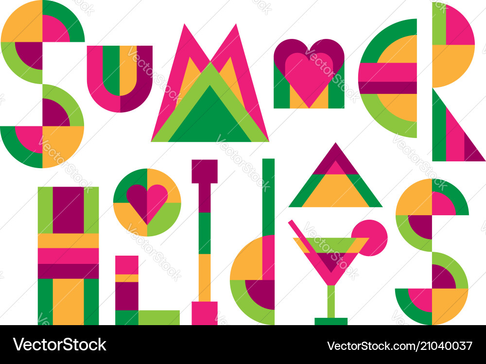Lettering title summer holidays Royalty Free Vector Image