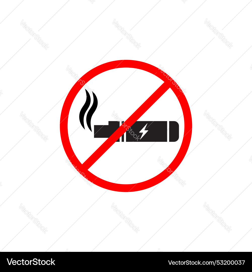 No smoking including electronic cigarettes sign Vector Image