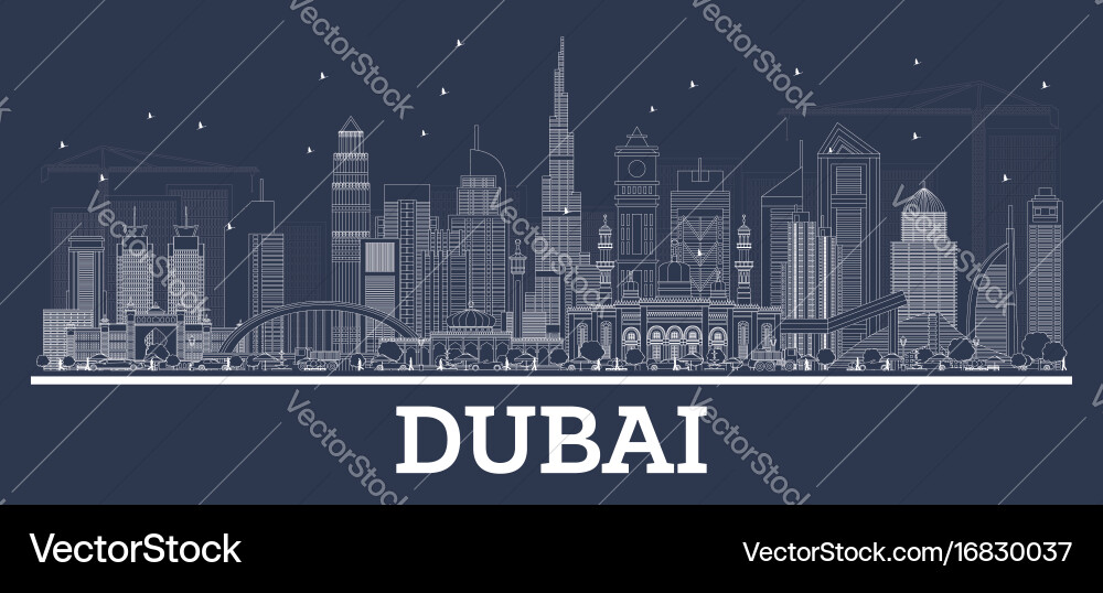 Outline dubai uae Skyline mit moderner Architektur