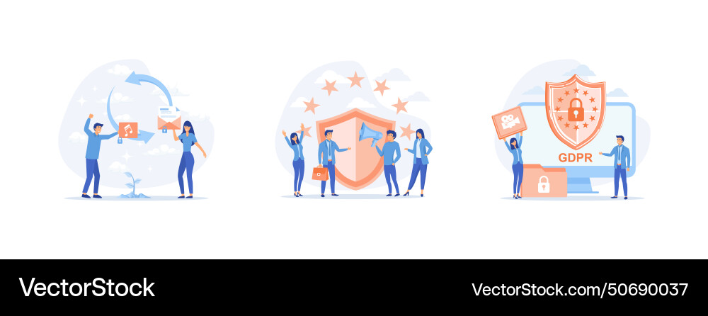 Privacy politics data protection gdpr Royalty Free Vector