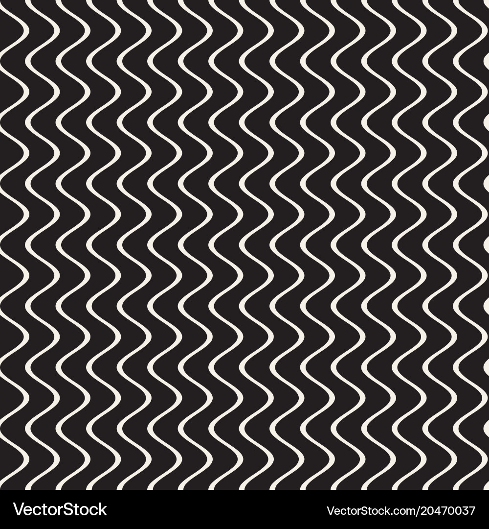 Seamless black and white wavy lines pattern Vector Image