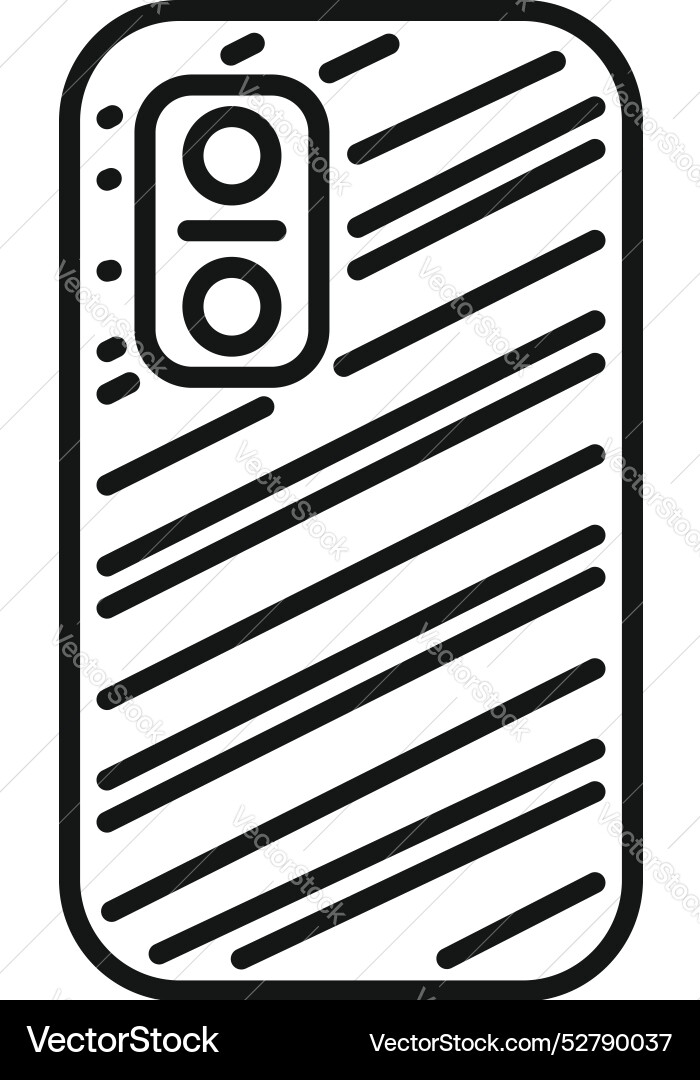 Smartphone case back drawing showing camera lens Vector Image