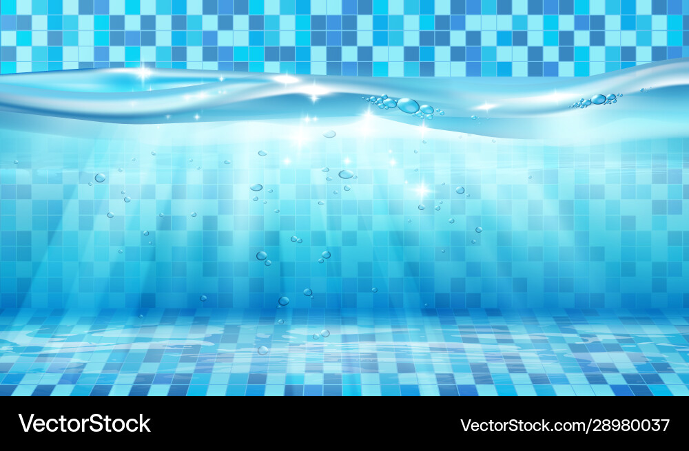 Underwater pool realistic composition Royalty Free Vector
