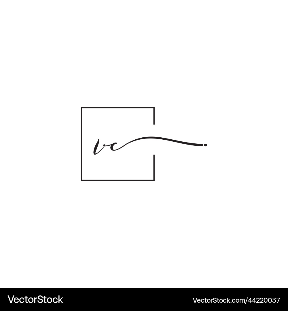 Vc signature square logo initial concept Vector Image