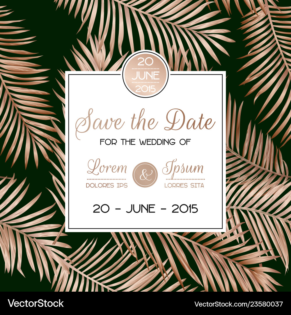 Wedding invitation card template design poster Vector Image