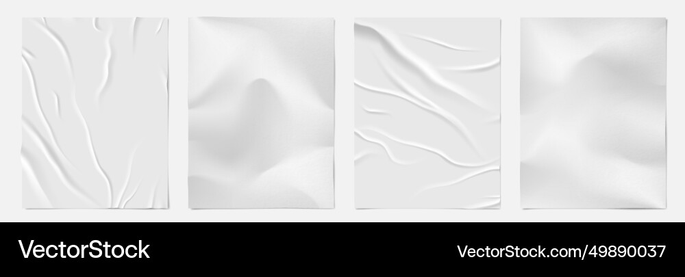 Wrinkled Paper Poster Mockup Royalty Free Vector Image