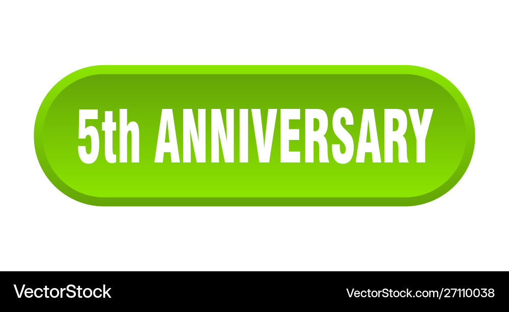 5th anniversary button rounded Royalty Free Vector Image