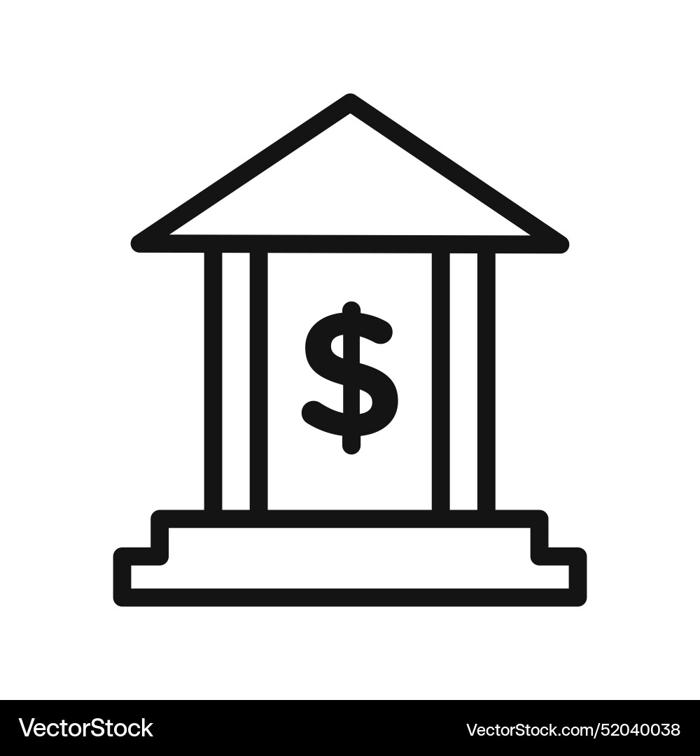 Bank icon black and white sign Royalty Free Vector Image