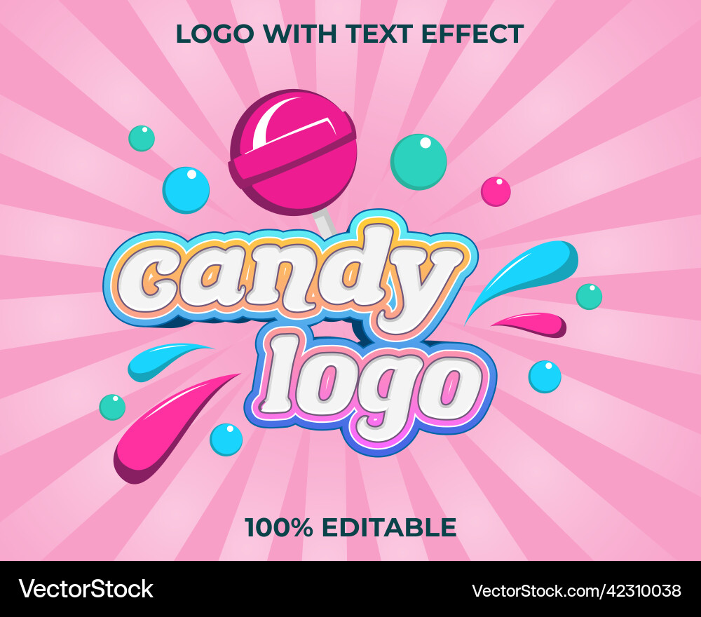 Candy Logo Text Effekt frei Lizenzfreies Vektorbild