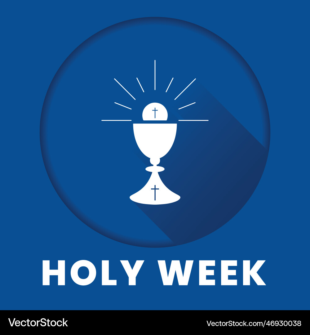 Colored holy week poster with grail icon Vector Image