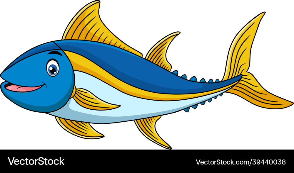 Cute tuna fish cartoon Royalty Free Vector Image