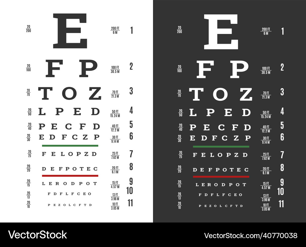 Eye exam optics test Royalty Free Vector Image