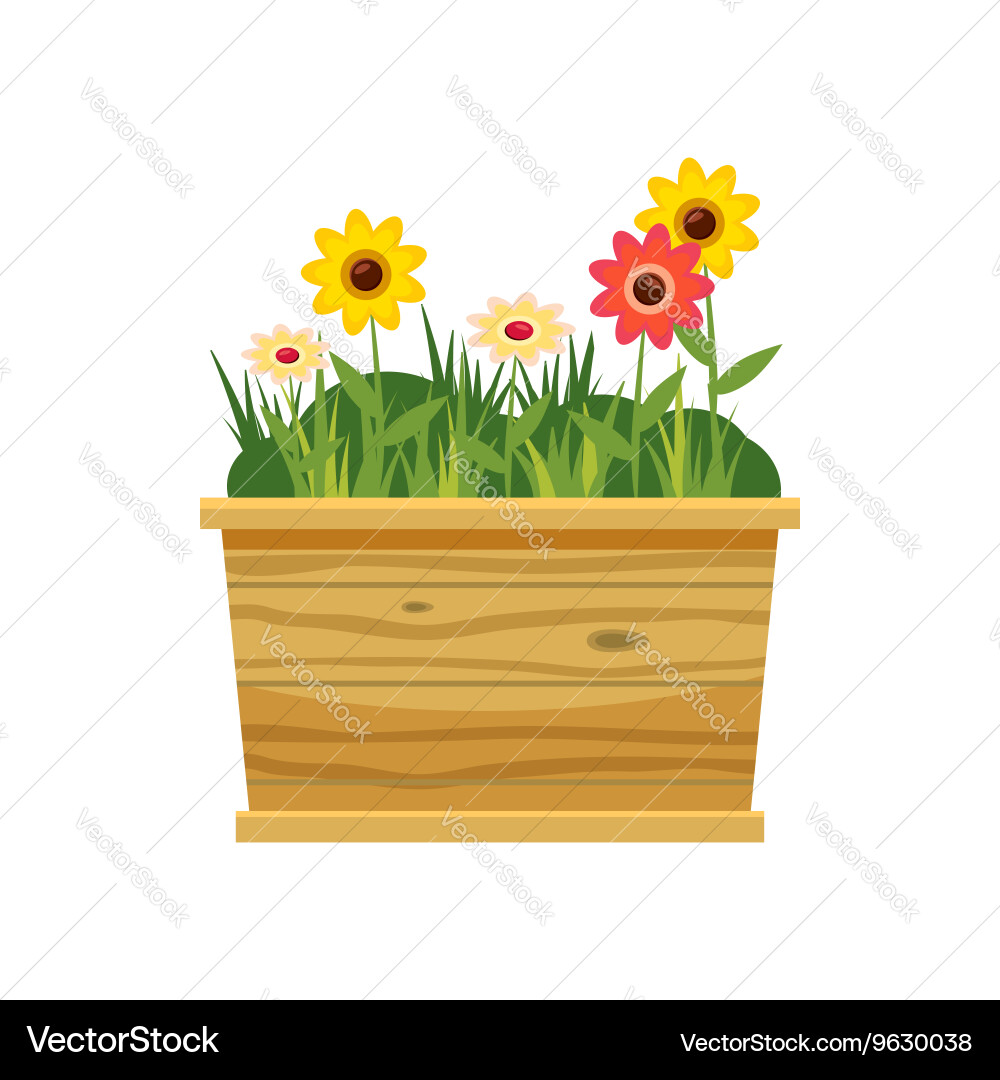 Flower bed icon cartoon style Royalty Free Vector Image