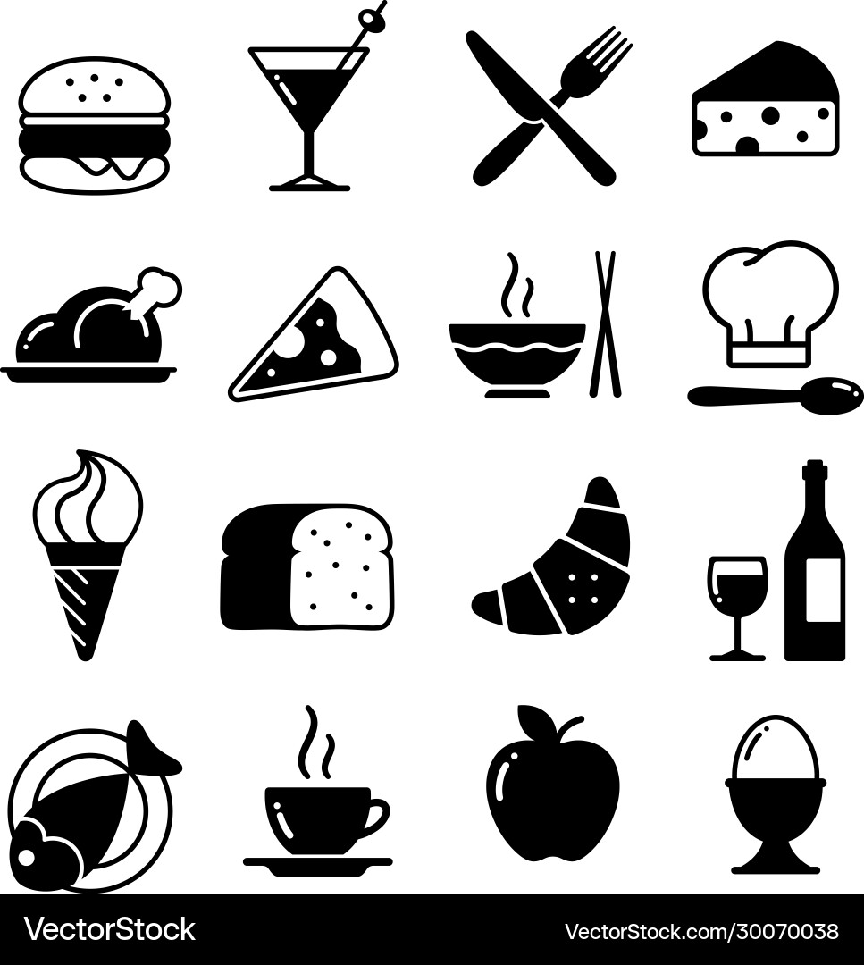 Food icons collection 1 Royalty Free Vector Image
