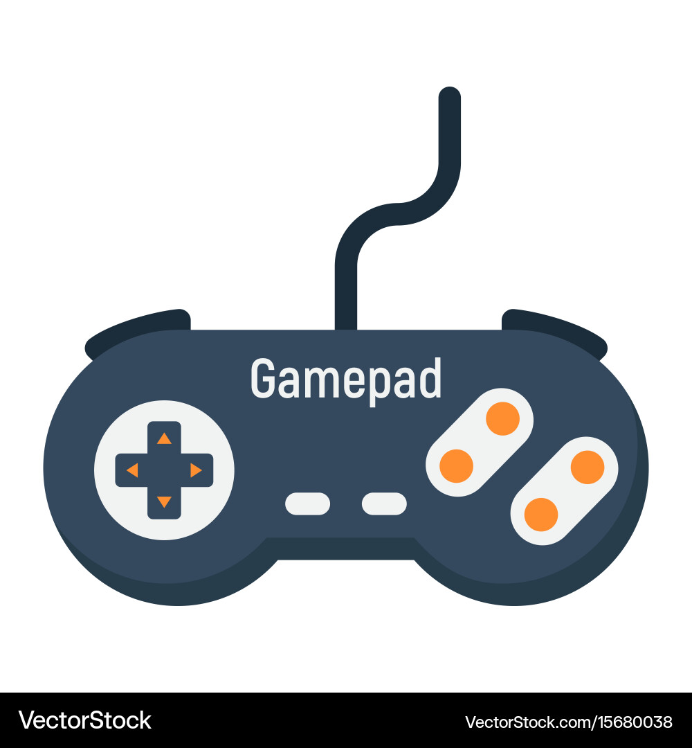 Gamepad flat icon console and joystick Royalty Free Vector