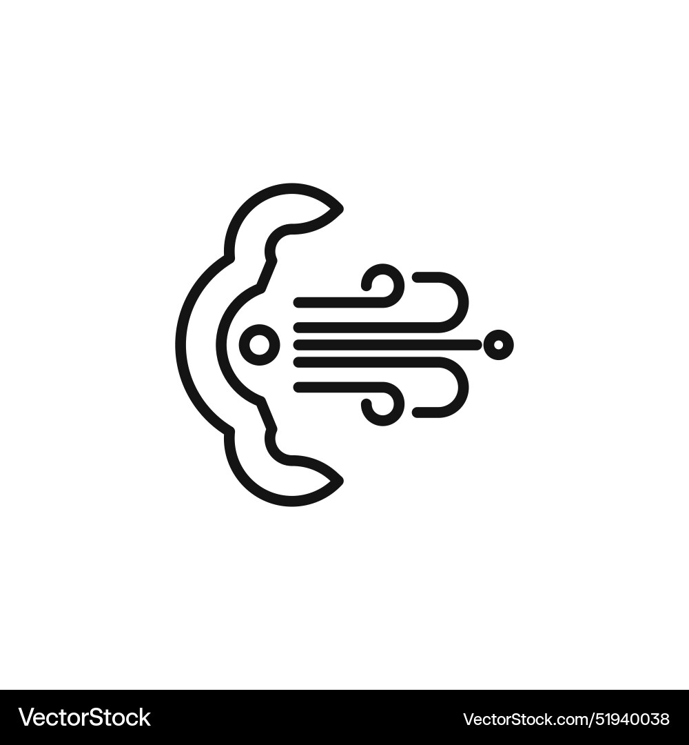 Gust icon logo sign outline Royalty Free Vector Image