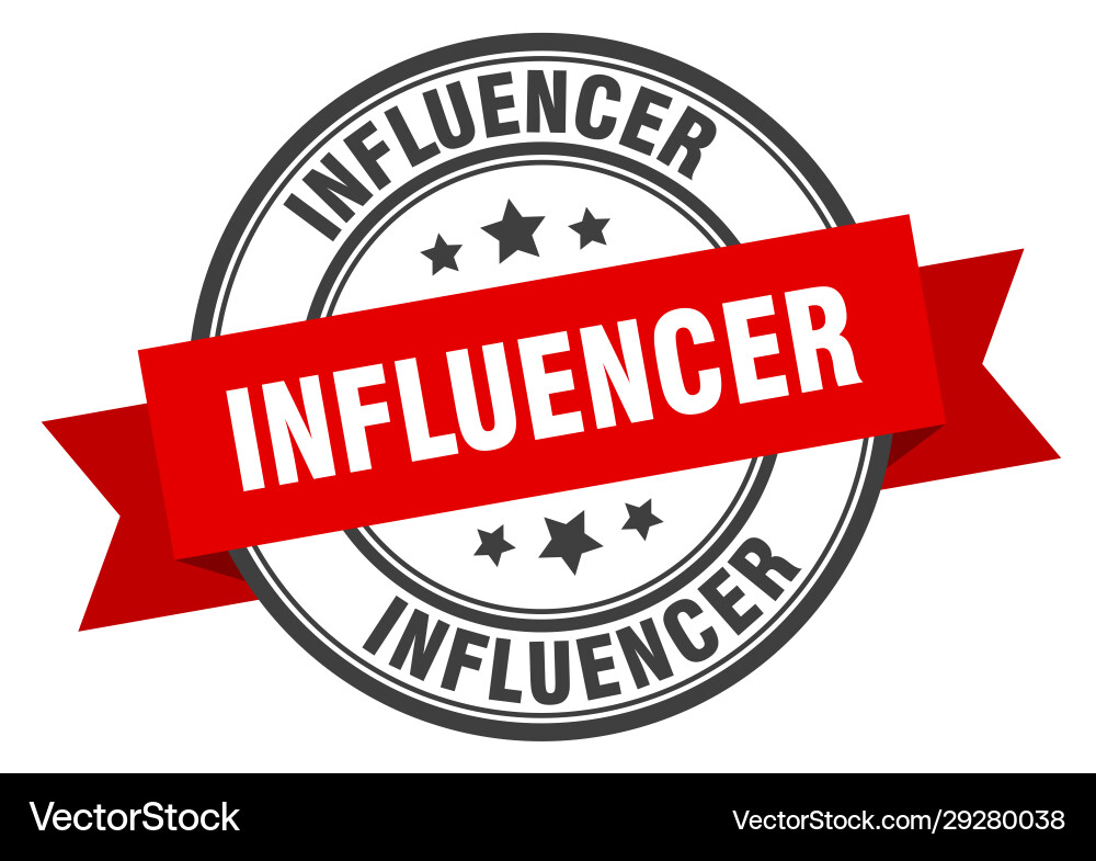 Influencer label influencerround band sign Vector Image