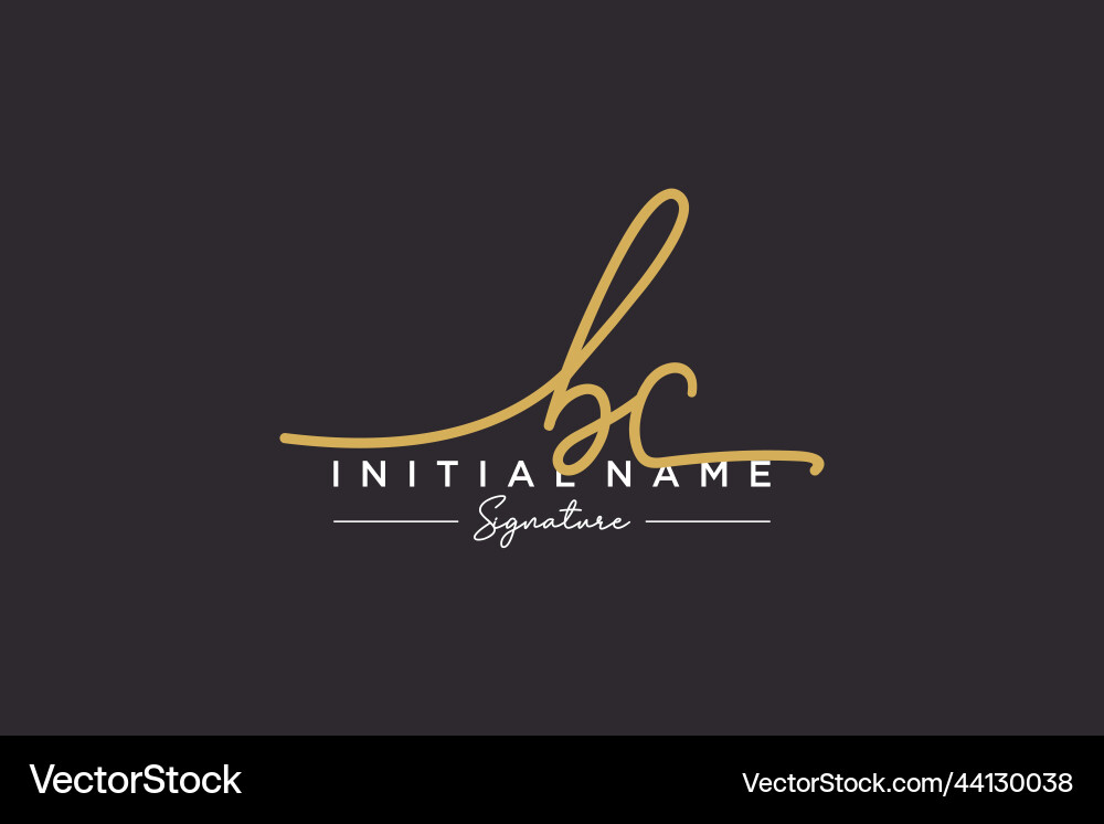 Initial bc signature logo template hand drawn Vector Image
