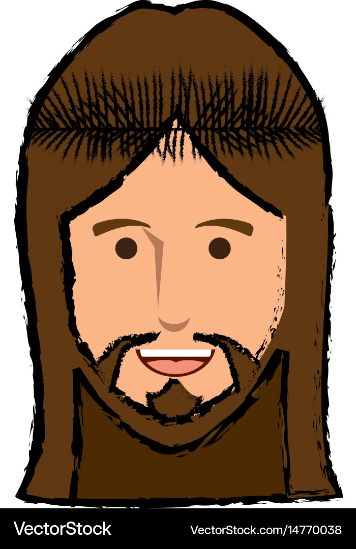 Jesuschrist face cartoon Royalty Free Vector Image