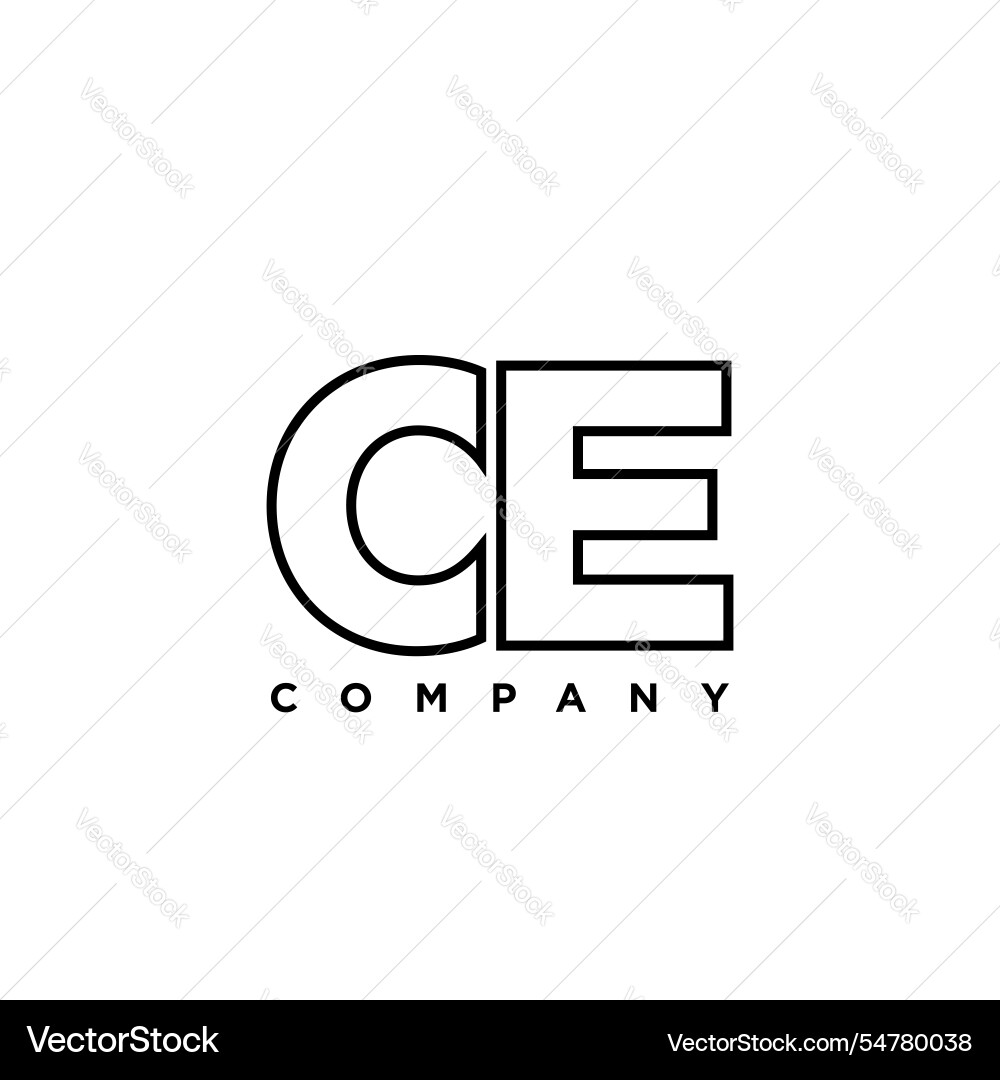 Buchstaben c und e ce Logo Design Template minimal