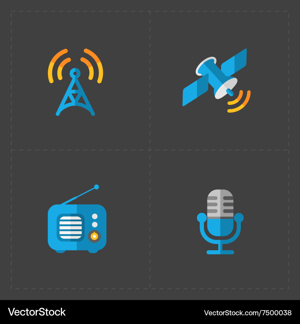 Modern colorful flat social icons set Royalty Free Vector