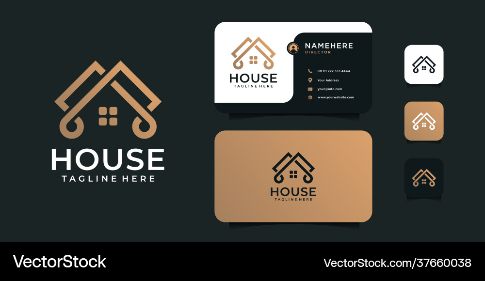 Modern house building logo design concept Vector Image