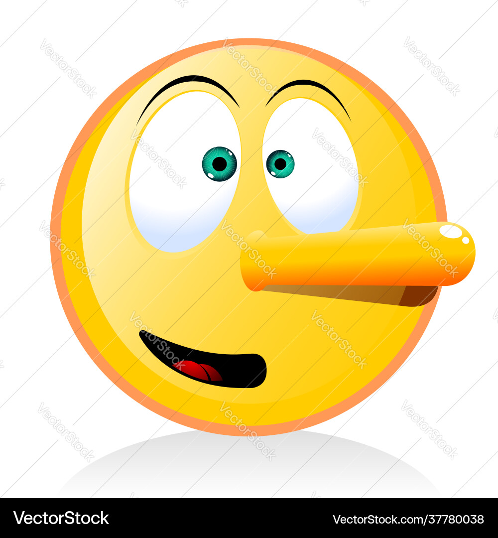 Pinocchio Emoji - Liar Face Royalty Free Vector Image