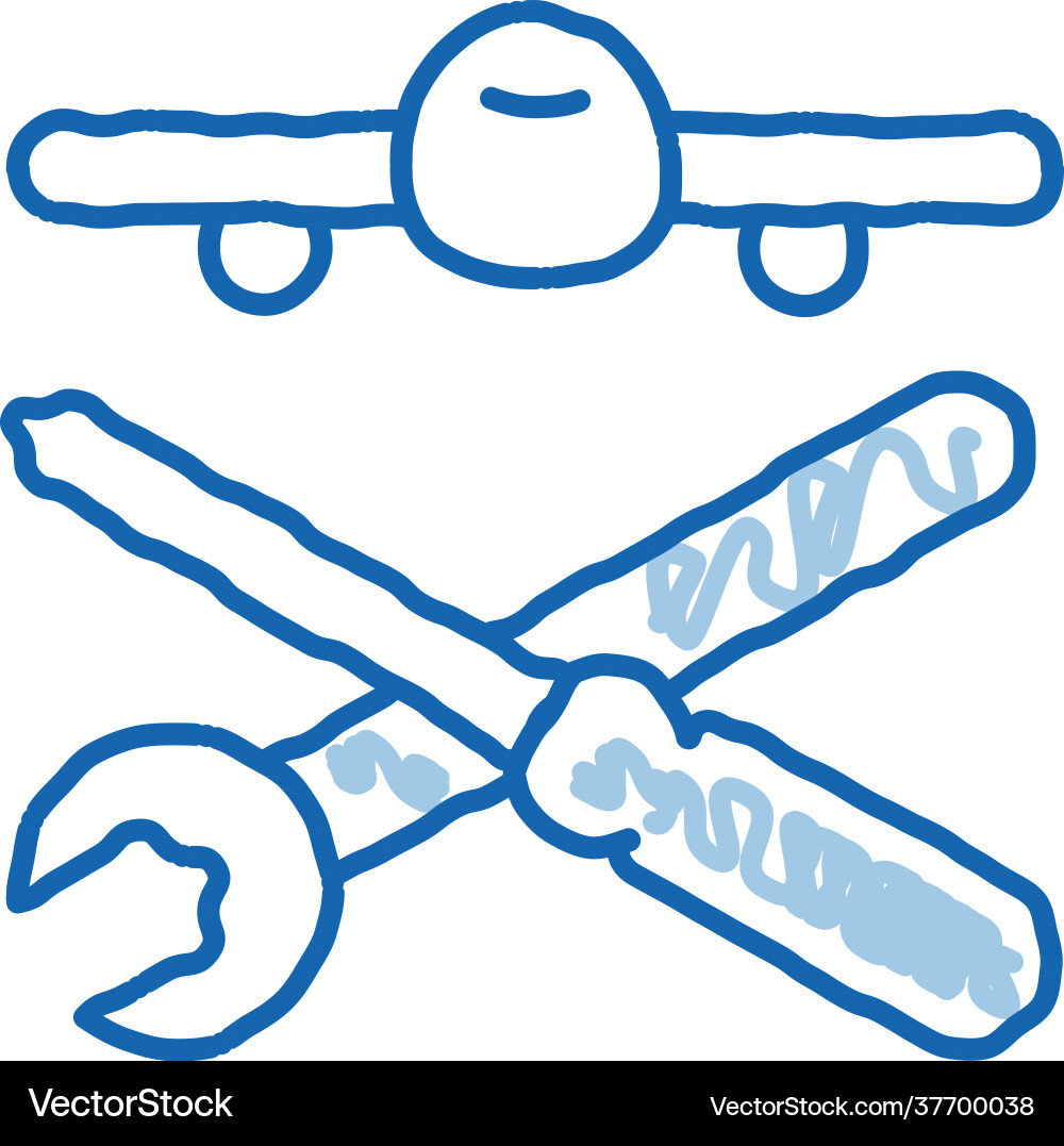 Plane instruments doodle icon hand drawn Vector Image