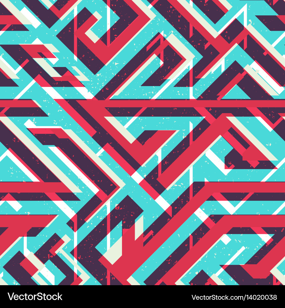 Retro geometric seamless texture Royalty Free Vector Image
