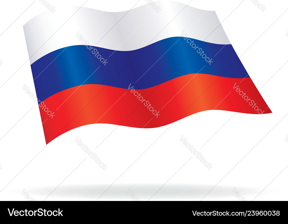 Russian Flag Flying in Breeze Royalty Free Vector Image